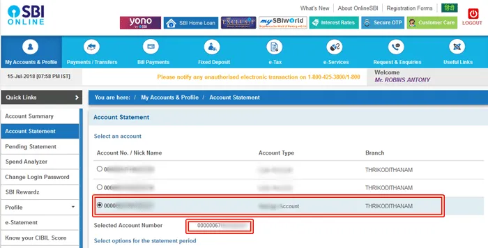 Bank statement SBI [2024] | Download SBI account Statement online