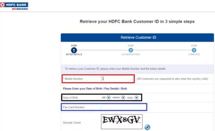 Customer ID in HDFC bank | Forgot Customer ID in HDFC bank