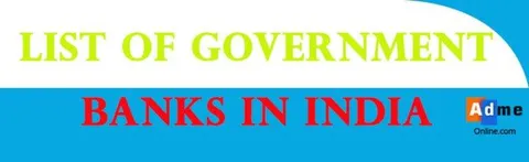 List of Government banks in India | Name of Government bank in India