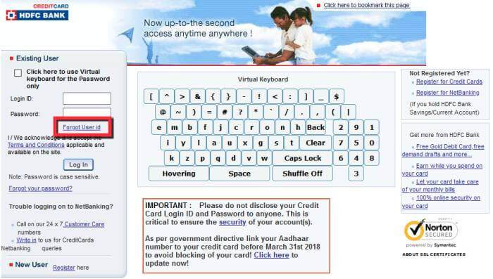 Customer ID in HDFC bank | Forgot Customer ID in HDFC bank
